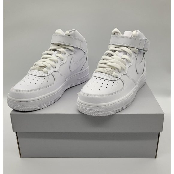 Nike | Shoes | Nike Air Force Mid Le Gs Triple White Dh2933111 | Poshmark